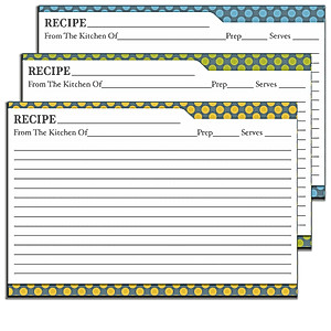 60 Pack 4x6 Double Sided Recipe Cards | Blank Vintage Retro Multi Colored Polka Dots Design | Large Thick Easy-Write Card Stock | Wedding Bridal Shower Gift 4 x 6 (60 Recipe Cards)