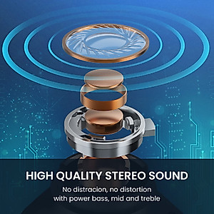 HAYLOU GT5 True Wireless Earbuds, Bluetooth Headphones with Wireless Charging Case and Mic for iPhone Android, Low-Lantecy Game Mode, Clear Sound, in-Ear Stereo Earphones for Work/Home (Black)