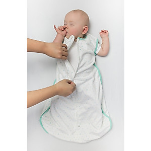Amazing Baby Microfleece Sleeping Sack, Wearable Blanket with 2-Way Zipper, Use After Swaddle Transition, Playful Dots, SeaCrystal, Large 12-18 Month