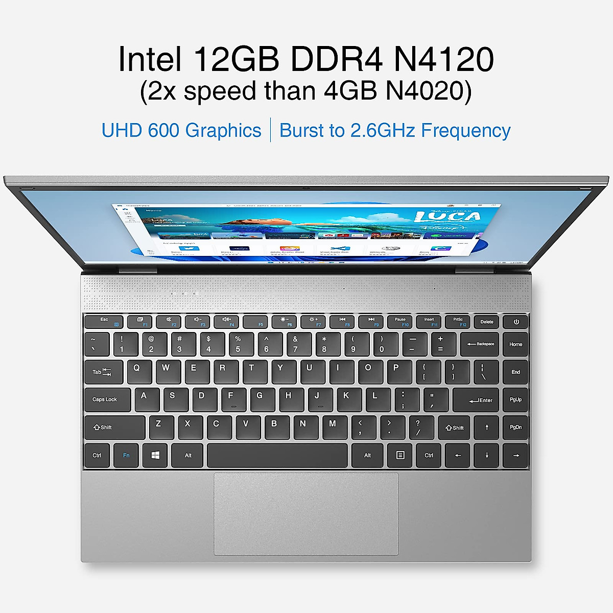 Coolby Windows 11 Laptop Computer, Intel Celeron Quad-core N4120 Processor, 12GB DDR4 RAM / 256GB SSD Notebook PC, 14.1" FHD 1920X1080 IPS Display, Support 2.4G/5G Hz WiFi, BT, Webcam, TF Card