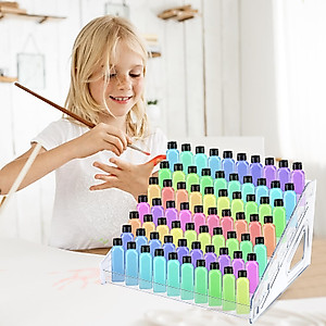 cobee 7 Tiers Acrylic Paint Organizer, Clear Paint Bottle Storage Holder Acrylic Paint Rack Stand for 2oz Bottles Craft Paint Bottle Rack