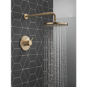 Delta Faucet Modern Raincan Round Single-Function Shower Valve Trim Kit Gold, Shower Faucet Set, Rainfall Shower Head Gold, Delta Shower Kit, Champagne Bronze T14269-CZ-PP (Valve Not Included)