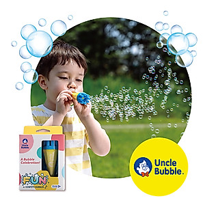 Uncle Bubble Mini Bubble Blower - Non Toxic Plastic Confetti Bubbler, Fun Summer Toys for Kids, Girls and Boys, Blow Thousands of Mini Bubbles in One Breath