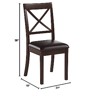 East West Furniture WHI-W Dining Chairs, Faux Leather Upholstered Seat, Boc-cap-lc