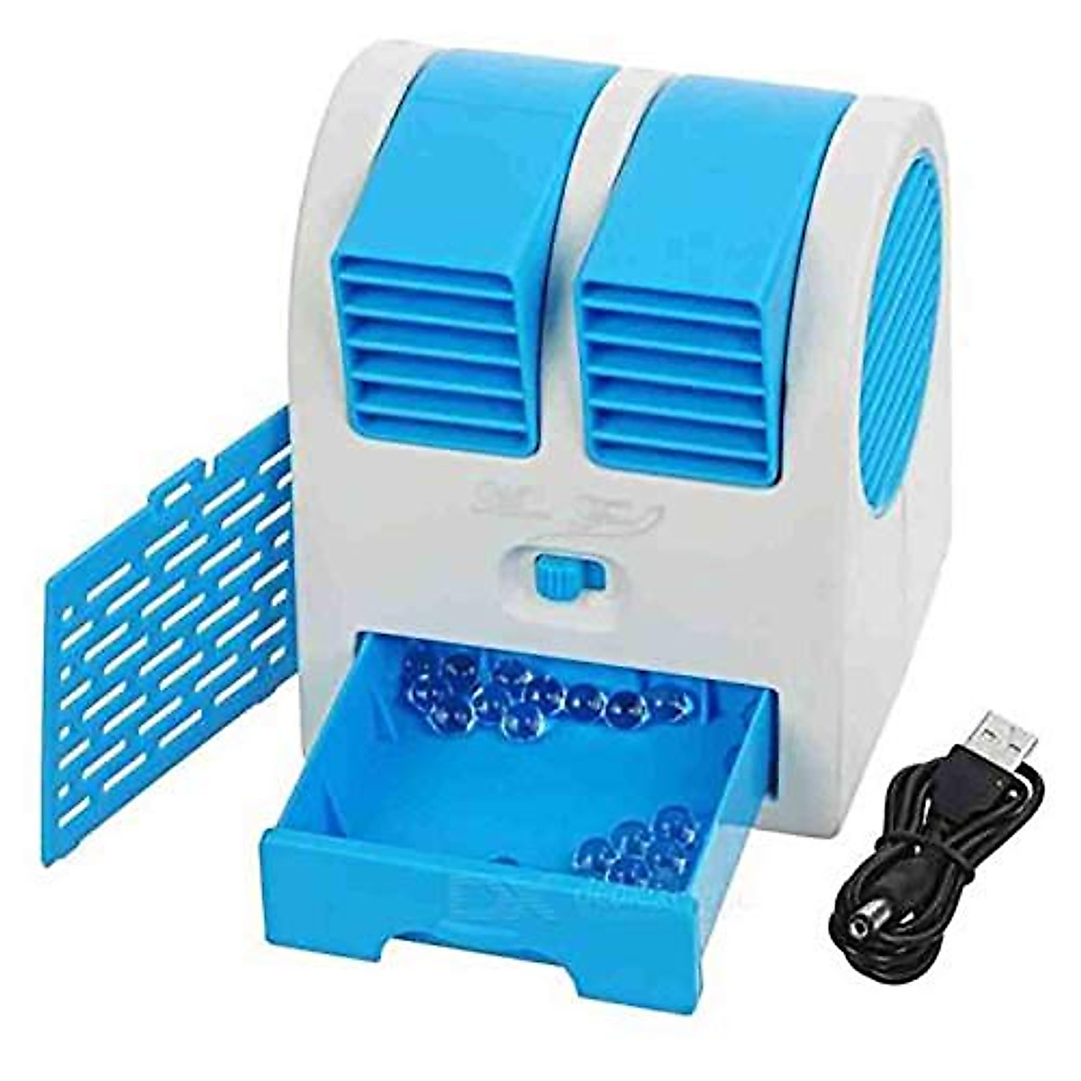 BXT Portable Air Conditioner Fan Dual Bladeless Safe Mini Personal Fan Battery Powered/USB Recharging Table Desktop Fan Drawer Frgance Perfume Oil Misting Fan Cooling Cooler Indoor/Outdoor Use