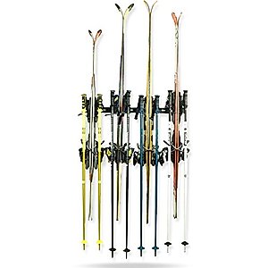 Koova Ski Rack For Garage Wall Storage | Indoor Ski Storage Racks | Ski Rack Garage Storage for Shed Organization | Pole Ski Holder & Winter Sports Organizer For Garage | Ski Hooks for Wall | USA Made