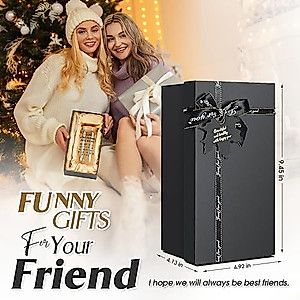 Gifts for Women Men, 16oz Drinking Glass Cup, Unique Friendship Gift for Best Friend BFF Bestie, Funny Personalized Birthday Christmas Valentines Mothers Day Present for Coworker Sister Female Her Him