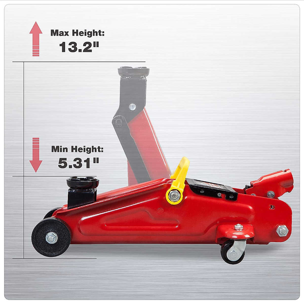 Jack Boss Hydraulic Floor Jack 1.5 Ton 3,300Lbs Car Lift Portable Trolley Jack 360 Degree for Cars Automotive Sedans