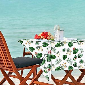 3 Pack Hawaiian Luau Tablecloths for Party Decoration, Hawaii Disposable Plastic Rectangular Table Covers, Aloha Tropical Palm Leaves Table Cloth, Summer Beach Kids Birthday Cocktail Party Supplies