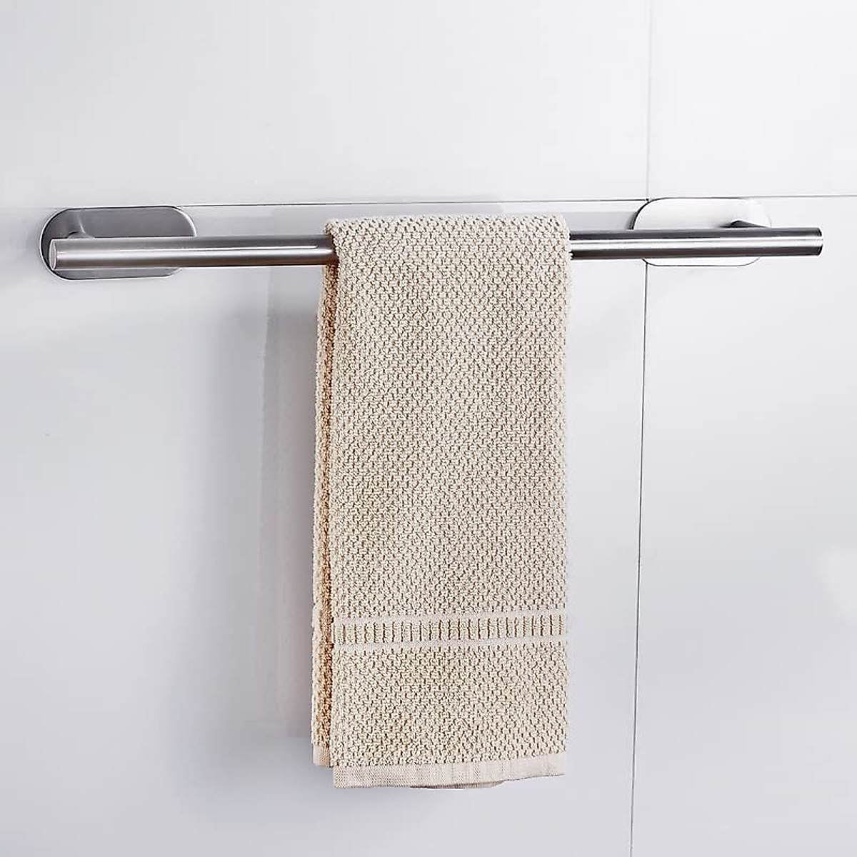 Towel Rack Wall-Mounted Stainless Steel Bathroom Towel Shelf Holder Hanger Self Hanging Rail Bathroom Supplies Rod Organiser Rack Shelf