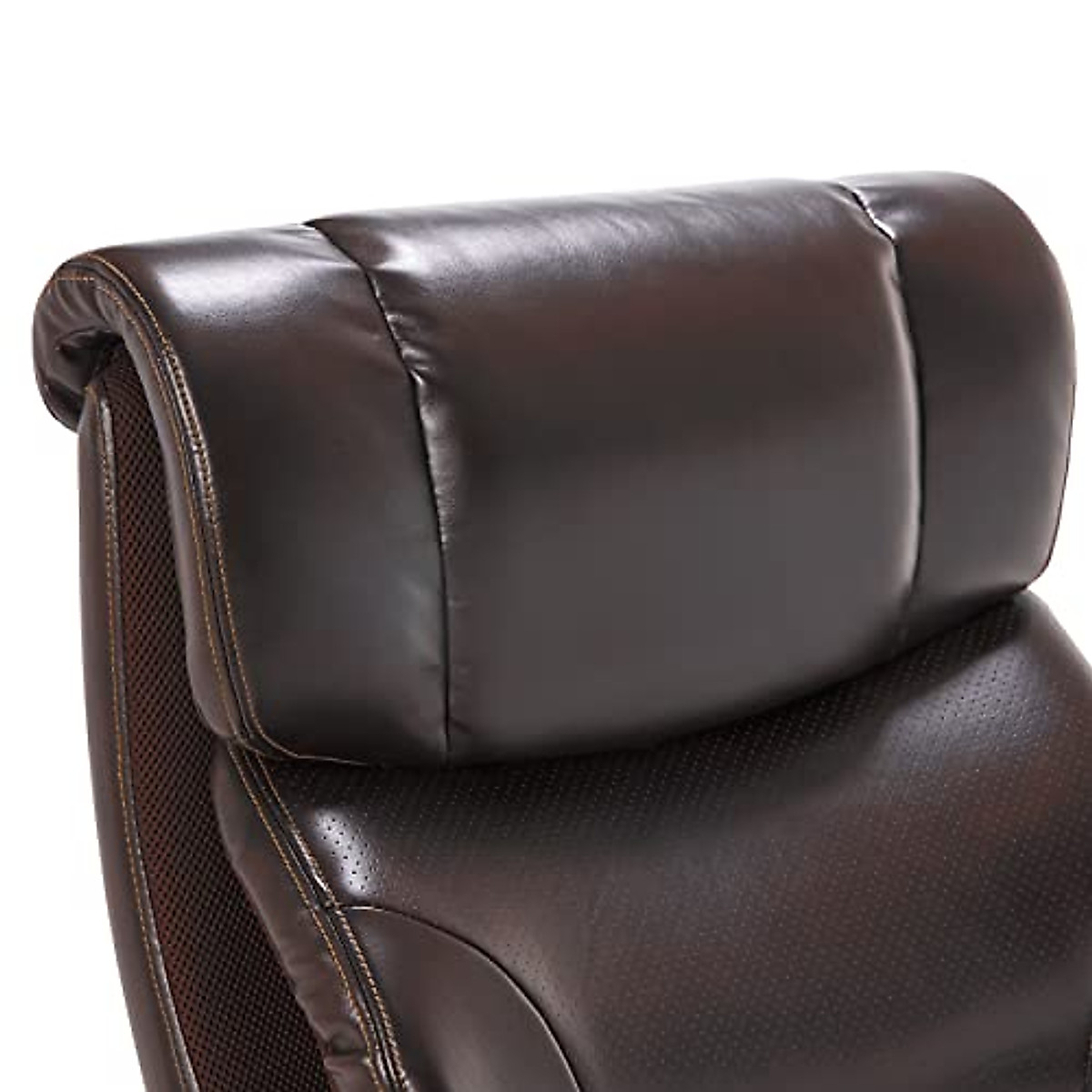 La-Z-Boy Trafford Big and Tall Executive Office Chair with AIR Technology, High Back Ergonomic Lumbar Support, Bonded Leather, Brown