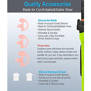 commountain Clear Acoustic Tube for Two Way Radio Earpieces and Headset; Skin Friendly&UV Resistant TPU Coil Tube; Compatible with Motorola Earpieces, Commountain Earpiece and More; Fit for Left Ear