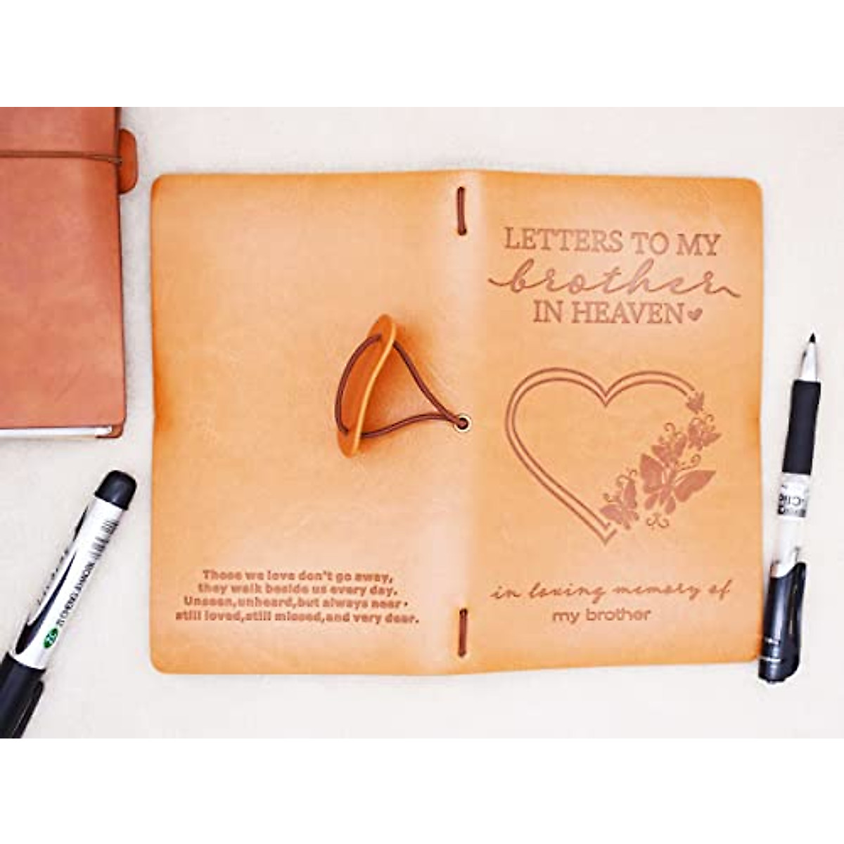 XPL Brother Memorial Remembrance Gift-Bereavement Gift-Refillable Travel Photo Diary Journal-Those We Love Don't Go-Letters to My Brother in Heaven,In Loving Memory-Sympathy Gifts for Loss of Brother