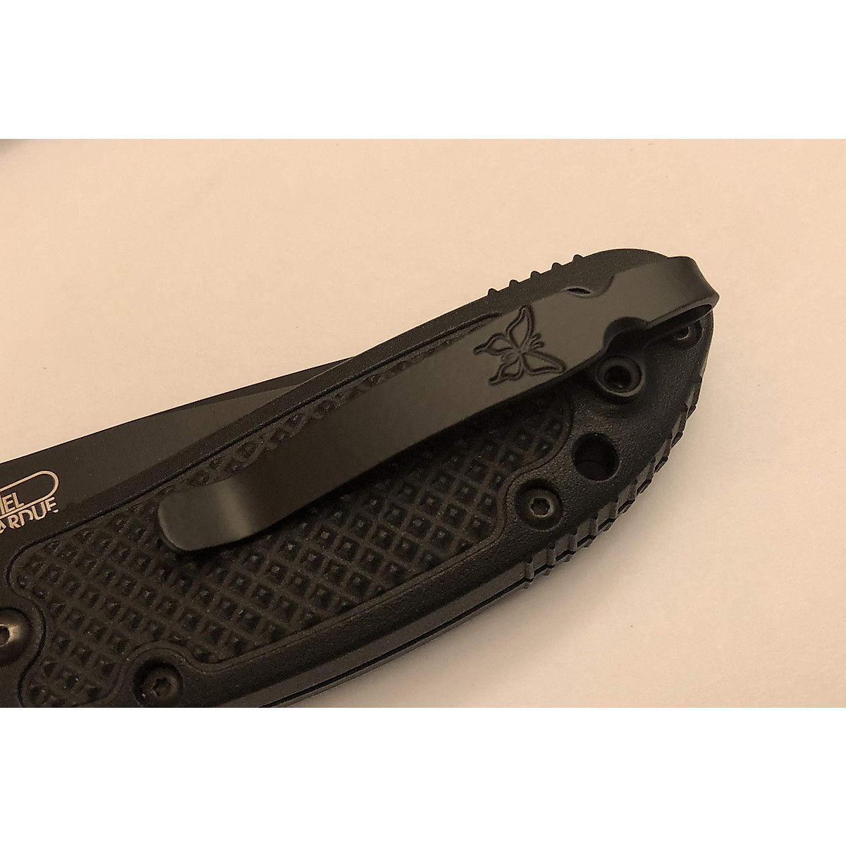 Black Titanium Deep Pocket Clip For Benchmade Griptilian 551BK 550SBK 553BK 551 553 550 Knife with Swallowtail Butterfly