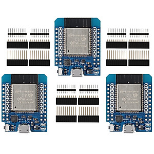 QCCAN 3PCS for ESP32 D1 Mini NodeMCU ESP-32 WLAN WiFi Bluetooth Development Board Base on ESP8266 Compatible with WeMos D1 Mini