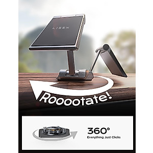 LISEN Magnetic Phone Holder for Car, Strongest Folding Magnetic Car Phone Holder 360° Rotatable Metal iPhone Car Holder Mount Hands Free Fits for iPhone 14 Pro Max 13 12 & All Phones