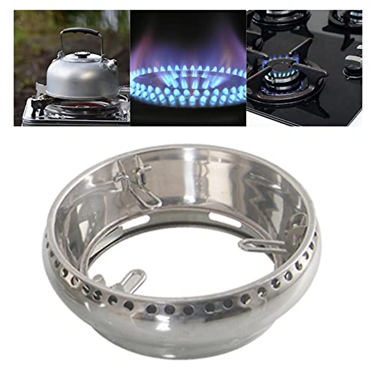 Milageto Windproof Design Gas Stove Rack Cookware Parts Stainless Steel Cooking Pan Stand Stoves Hob Covers Wok Rack Pans Support Rack for Kitchen, Double Layer S