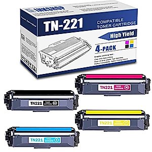 TN221 Compatible TN-221BK TN-221C TN-221Y TN-221M Toner Cartridge Replacement for Brother TN-221 HL-3140CW HL-3150CDN MFC-9130CW MFC-9140CDN DCP-9015CDW Toner.(1BK+1C+1Y+1M)