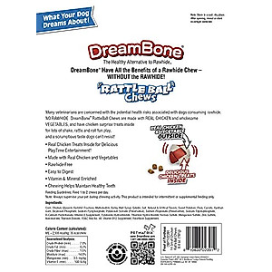 DreamBone Twist Sticks, Rawhide-Free Chews for Dogs, with Real Chicken, 50-Count & RattleBall Small Chews 14 Count, Rawhide-Free Chews for Dogs, with Real Chicken Treats Inside
