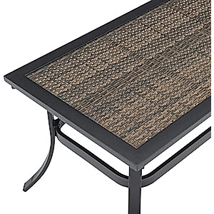 Crosley Furniture KO70350MB-TE Dahlia Outdoor Metal and Wicker 2-Piece Sofa Set (Sofa, Coffee Table), Matte Black with Taupe Cushions