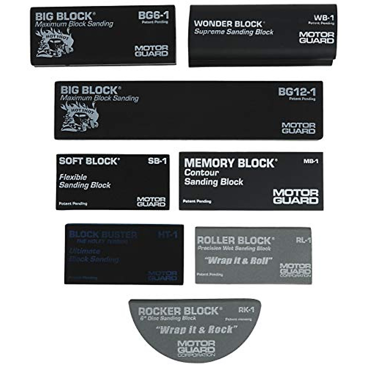 Motor Guard - 8Pc Sanding Block Assortment (AP-3), One Size