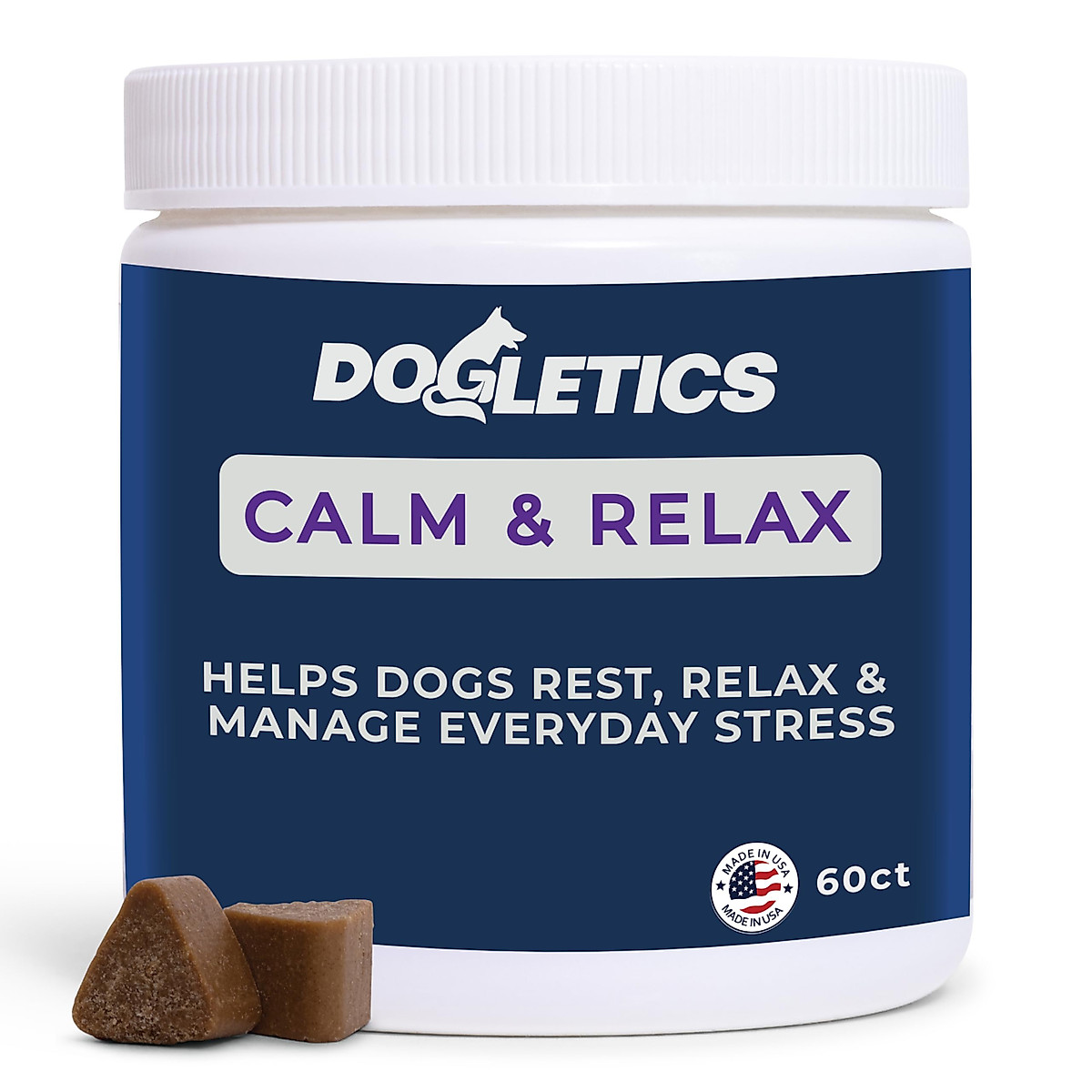 Dogletics Calm & Relax Soft Chew Supplements for Dogs - Reduce Stress & Anxiety, Behavioral Support, Promote Rest & Relaxation for Active Dogs