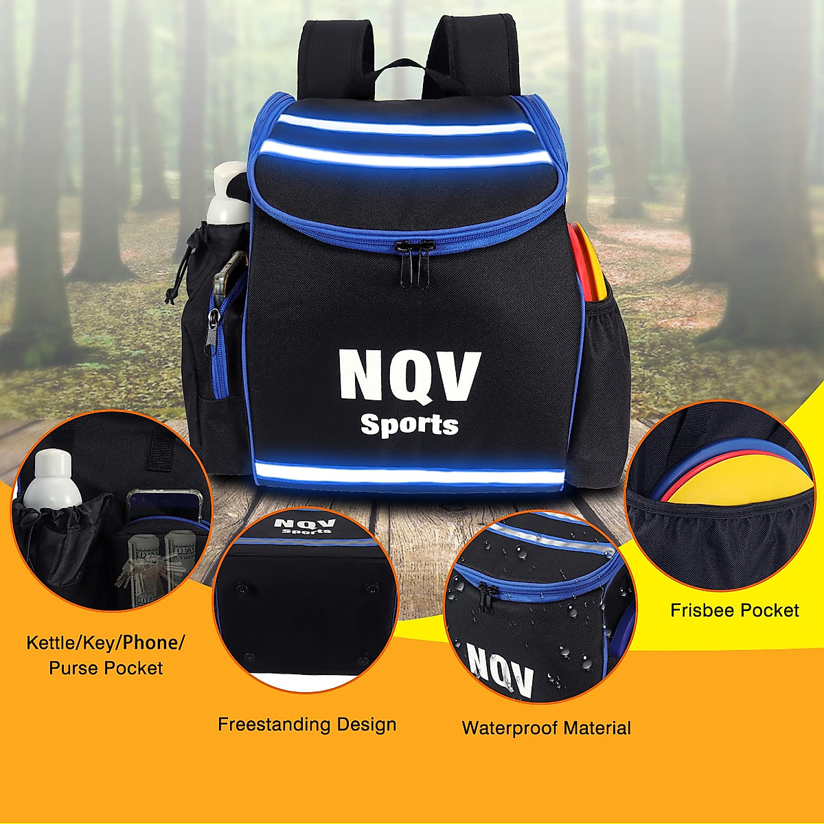 Disc Golf Set 12 PCS Flying Discs with Blue Bag & Pickleball Net with 4 Pickleballs