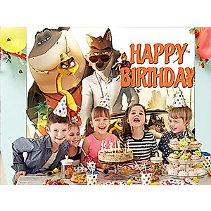 The Bad Guys Movie Theme Backdrop，Bad Guys Banner for Kids Happy Birthday Party Decoration, 5 x 3 ft The Bad Guys Photography Background for Baby Shower