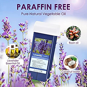 Xaninp Roll on Wax,Wax Cartridge for Hair Removal,Wax Roller Refill for Arms Legs Hands Toes Back Chest Heated Roller Kit 3.52 Ounce (4 pack)