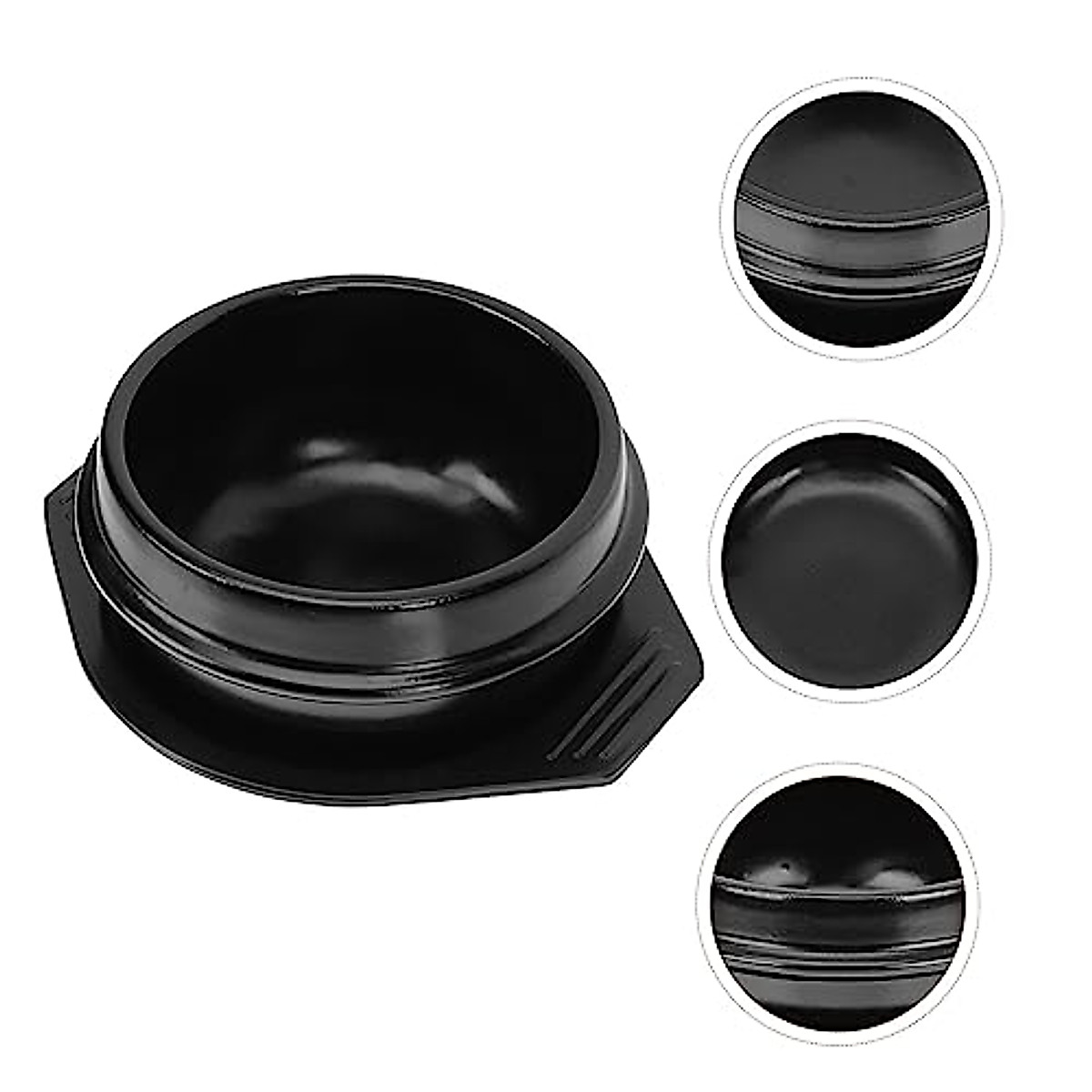 UPKOCH 1 Set Stone Pot for Bibimbap Stew Pots with Lids Stainless Steel Sauce Pan with Lid Soup Bowls with Lids Korean Hot Pot Ramen Cooker Casserole Dish with Lid Ceramic Pot with Tray