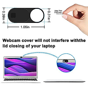 Vetoo Laptops Webcam Covers Slide 6Pack,Ultra Thin Privacy Covers Compatible for MacBook Pro Mac Ipad PC Tablets,Plastic Webcam Sticker