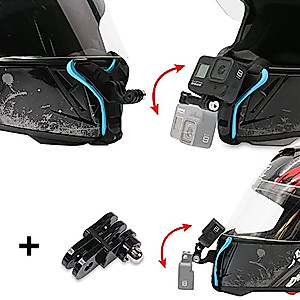 SUREWO Motorcycle Helmet Chin Strap Mount for GoPro Hero 11/10/9/8/7/(2018)/6/5 Black,DJI Osmo Action 3/2,Insta360 ONE R,AKASO/Campark/YI and More