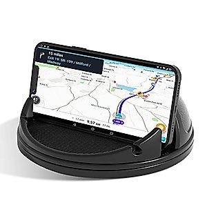 Loncaster Car Phone Holder Mount, [Horizontal 360° Rotatable] Silicone Phone Mount for Car Dashboard, Hands Free Cell Phone Holder Car Compatible with iPhone 14 13 12 Pro Max Samsung Phones (Black)