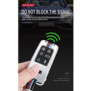 SANRILY Luminous 6 Button Key Fob Cover Case Fit for Volvo 2017 2018 S60 S80 V40 V60 V70 XC60 XC70 Keyless with Keychain Black