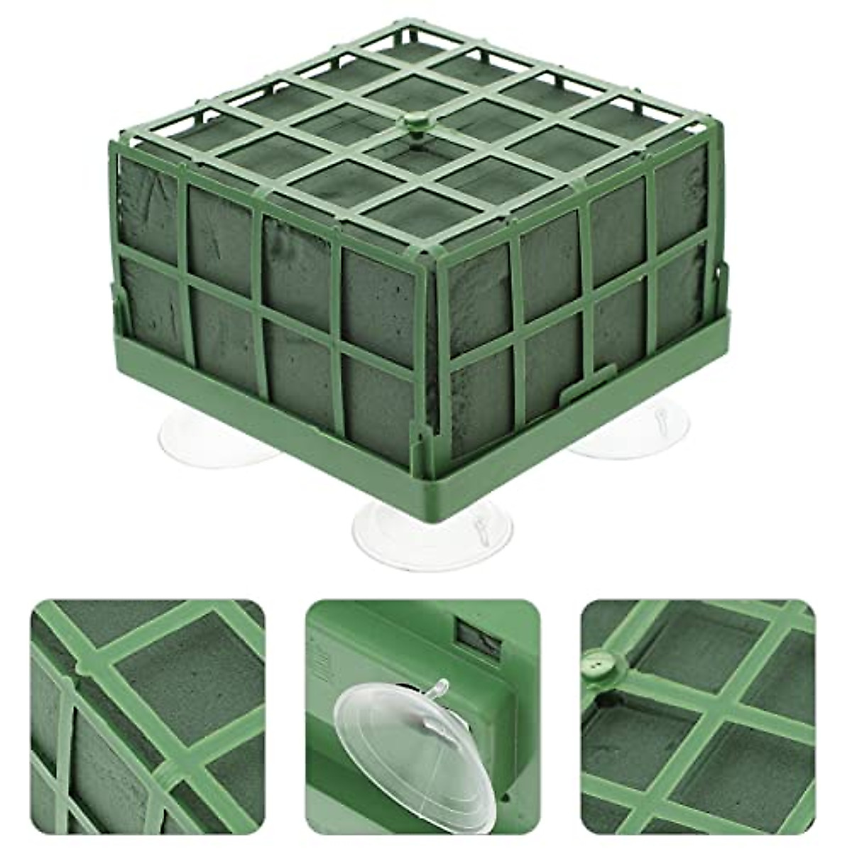 Ciieeo 3pcs Car Ornament Green Flowers Car Mount Car Decorations Greenery Floral Foam Dining Room Table Decor Car Kit Flower Sucker Base Fresh Floral Sucker Base Happy Word Wedding