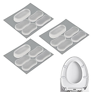 UTALIND 15Pcs Strong Adhesive Toilet Seats Lid Bumpers Toilet Lid Rubber Pads for Protecting Toilet Seat Cover or Handles Damaged by Collision, Clear