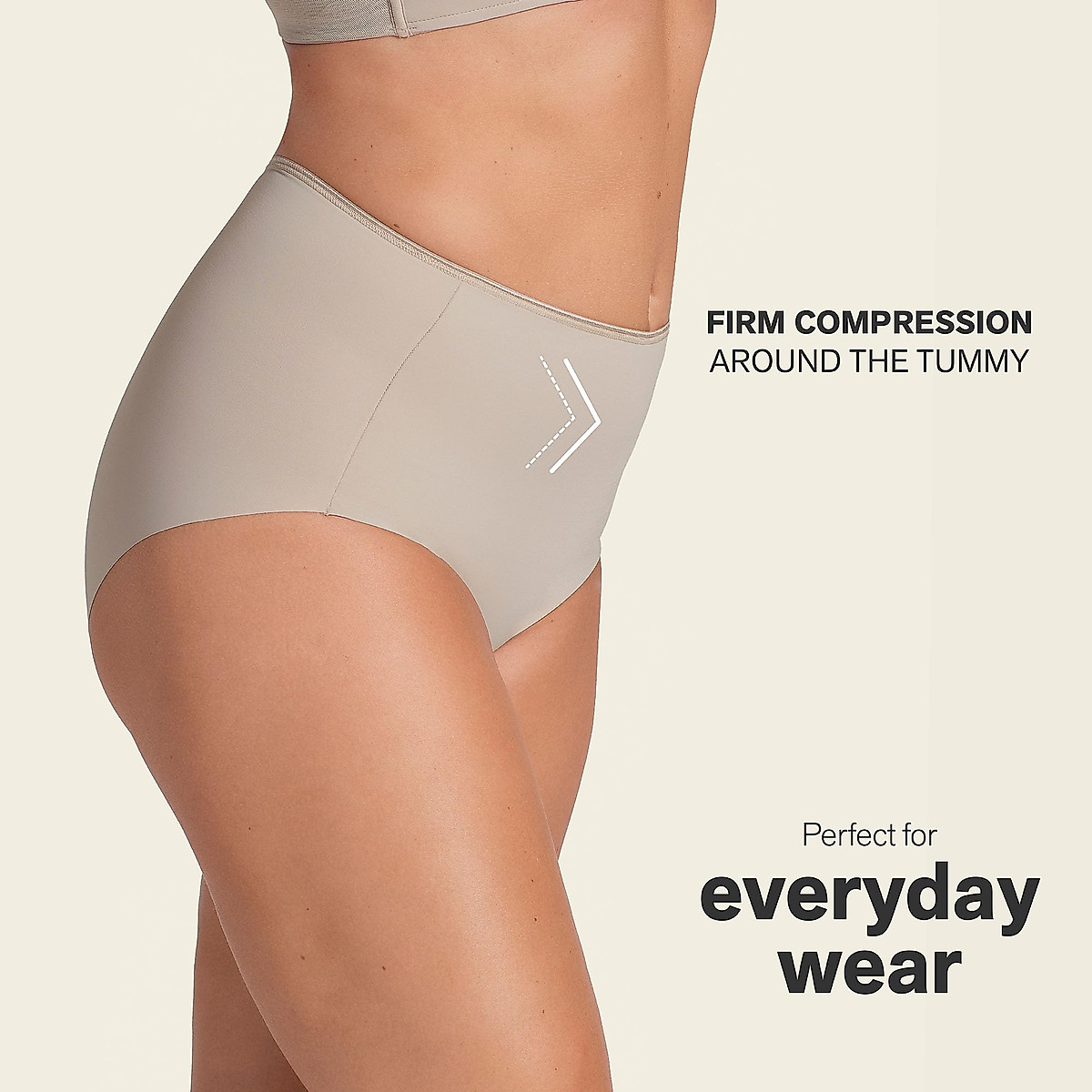 Leonisa Seamless High Waisted Hipster for Women No Show Womens Underwear Beige