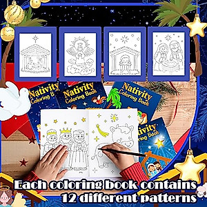 Cholemy Christmas Nativity Coloring Books Bulk Religious Christian Activity Bible Drawing Book for Christmas Party Church Bag Filler(120 Pcs)