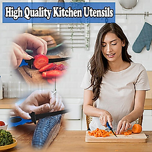 HOWORR 3PCS Fishing Fillet Knife Set, 5-7 Inch Pro Filet Knife for Fish with Sharpener, Stainless Steel Fish Fillet Knife, Fishing Tool Set, Camping Ourdoor Use, Fishing Accessories Gifts, Blue