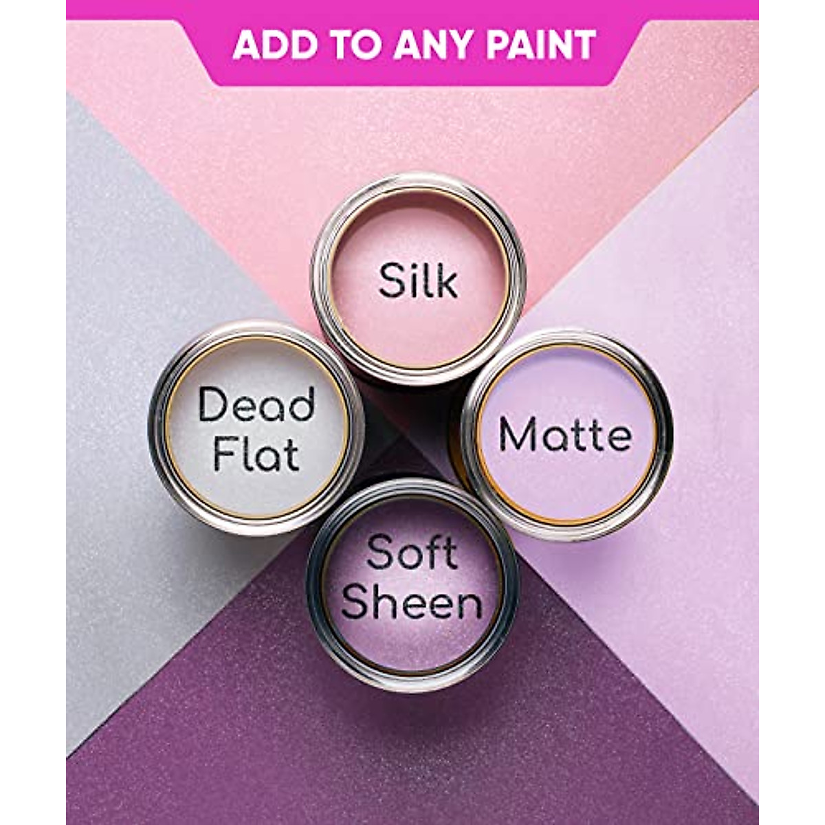 Glitter for Paint [5.3oz] – Holographic Silver with 2 x Buffing Pads – Glitter for Painting Walls for Luminous Paint Finish on Interior or Exterior Walls, Ceilings, and Wood - Glitter Paint Additive