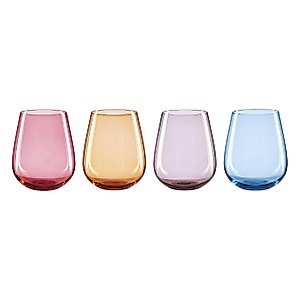 Oneida True Colors Stemless Wine Glasses, Set of 4, 4 Count, Multi