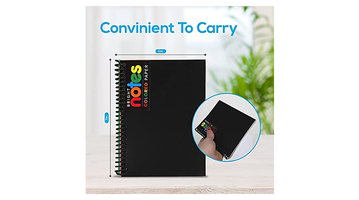 Bright Neon Spiral Notebooks 5x7 Pack for School & Work