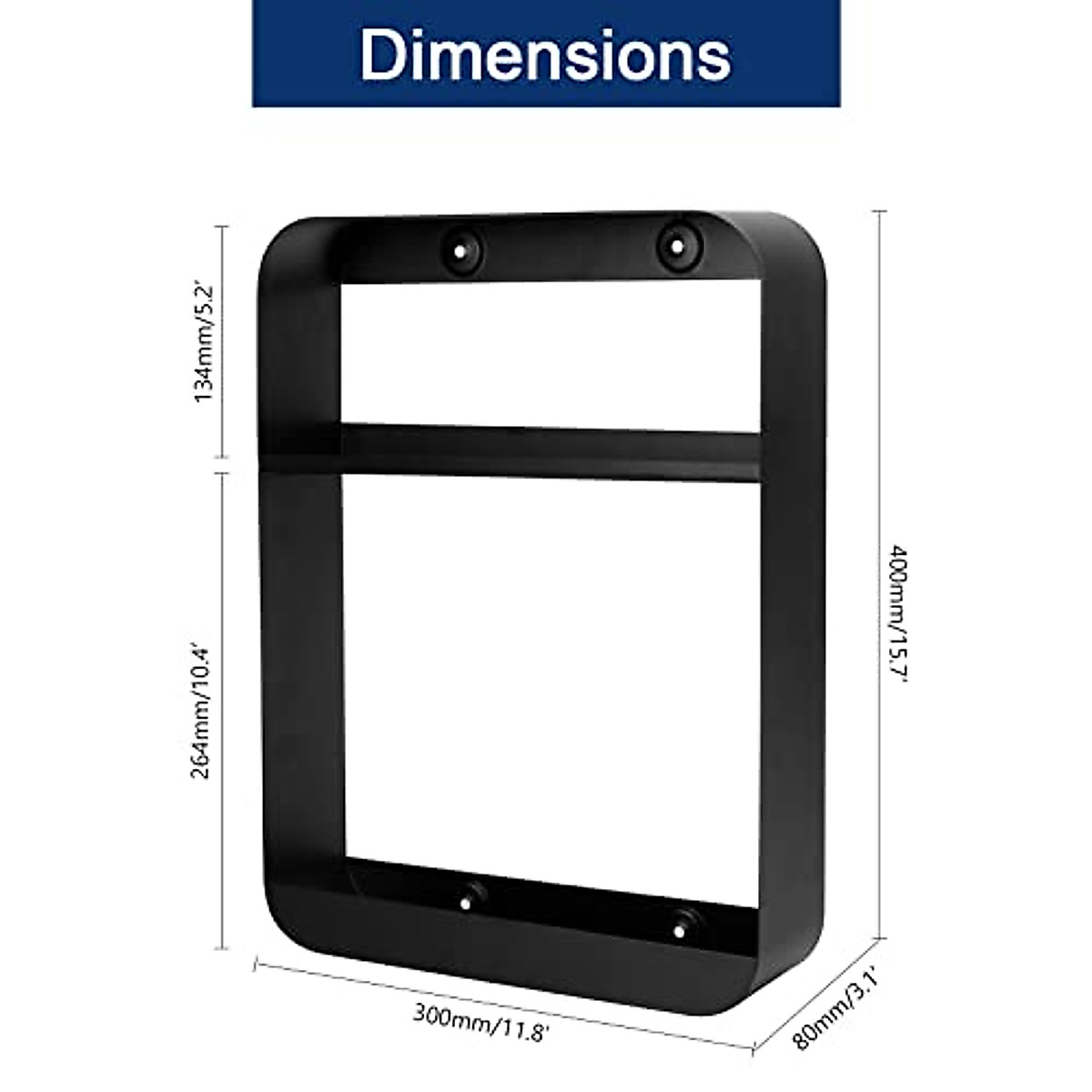 NearMoon Bathroom Storage Shelf- All Metal Cosmetic Organizer Perfume Skincare Shelf, Multi-Function Arc Edge Home Storage Wall Mount No Drill for Bathroom,Kitchen,Bedroom (2 Tier, Matte Black)