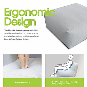 Patio Furniture Set Bean Bag Coffee Table Outdoor Chair Sectional Conversation Patio Set Daybed Furniture Outdoor Sofa Couch High Density Foam Filling Modern Comfy Patio Couch (light gray)