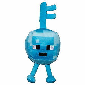 JINX Minecraft Dungeons Mini Crafter Diamond Key Golem Plush Stuffed Toy, Blue, 4.5" Tall