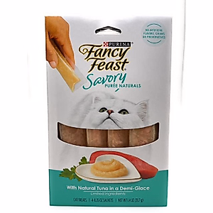 Fancy Feast Savory Purée Naturals With Natural Tuna In A Demi-Glace Cat Treats