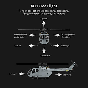 Remote Control Helicopter,4CH RC Helicopter RTF with Aileronless Design and 6-Axis Gyro, Modularized Battery, One-Key Takeoff/Landing, Altitude Hold, for Adults Gift