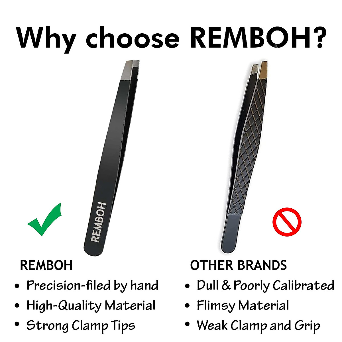 Generic Slant Tweezers - Professional Tweezers for Eyebrows Stainless Steel Slant Tip Tweezer - The Best Precision Eyebrow Tweezers (RT)