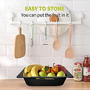 Sink Colander for Kitchen Sink, Over the Sink Strainer Wash Fruit and Vegetables, Expandable Strainer Basket with Fine Mesh, Adjustable Sink Collander Strainer for Kitchen Dishwasher Safe