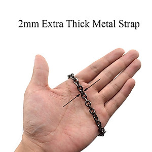 HAHIYO Mini Pochette Purse Chain Strap Thin Wide 6mm for LV Length 7.9 Inches Thick 2mm Shiny Black for Handbag Wallet Clutch Comfortable Flat Metal Strap 1 Pack